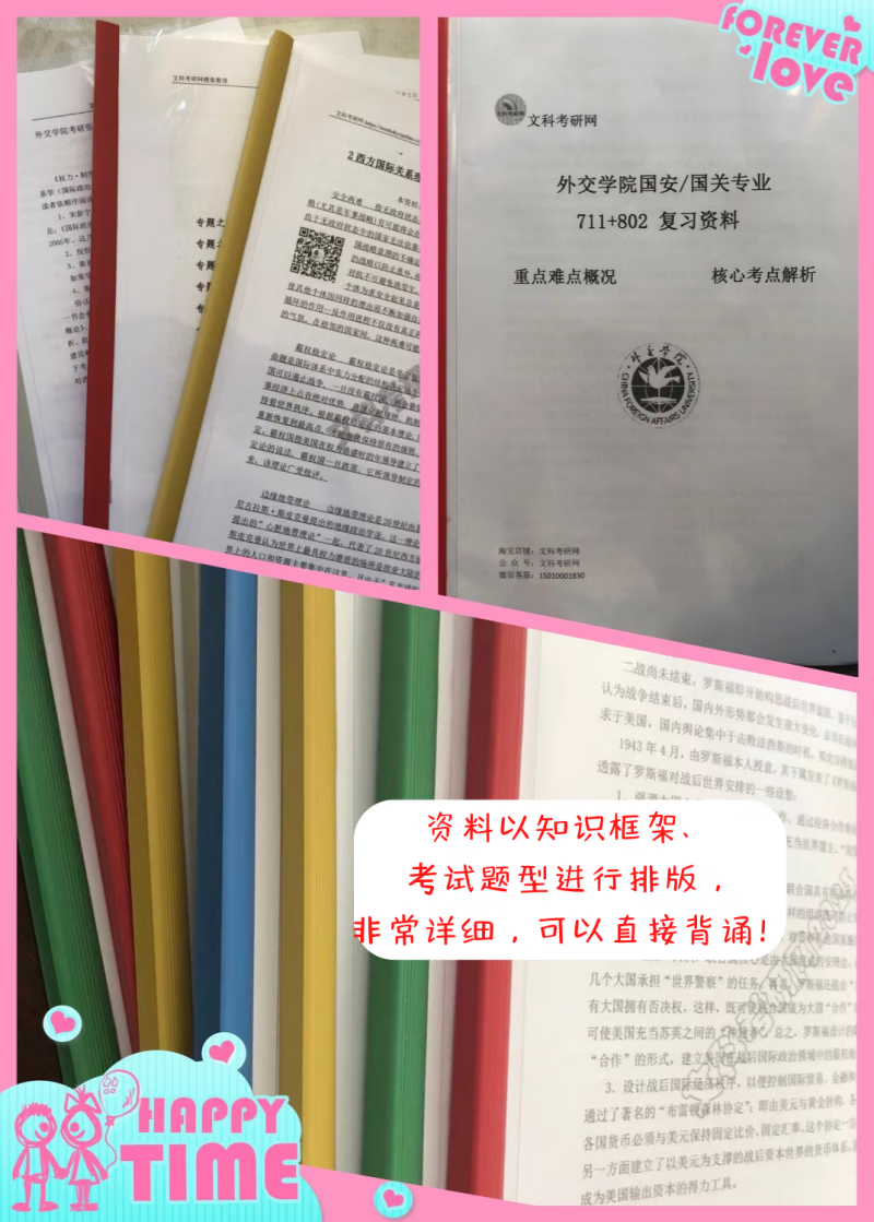 秒杀！外交学院关系安全考研711政治学802笔记复习 国关史记忆图表
