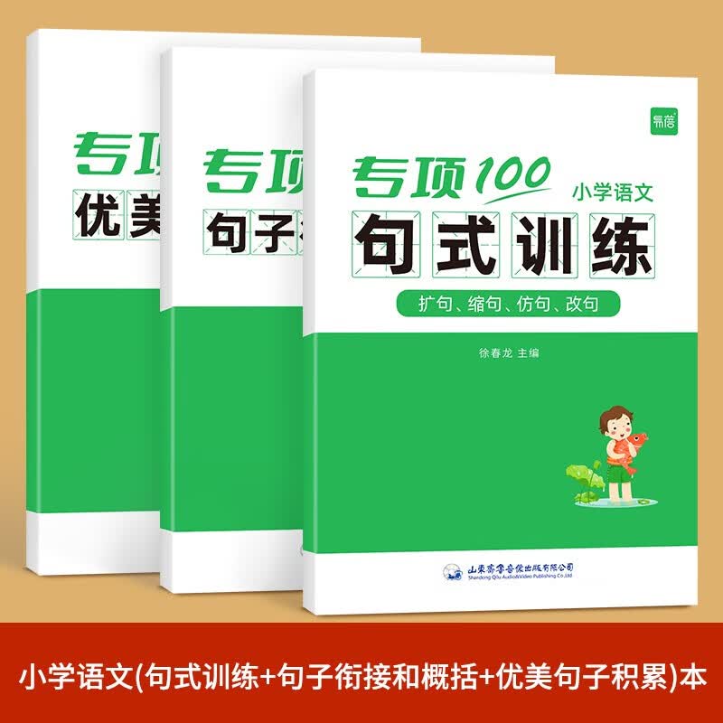 小学生语文病句专项训练人教病句修改大全讲解突破强化练习题本 小学(句式训练+优美句子+句子衔接)套装3本 小学通用