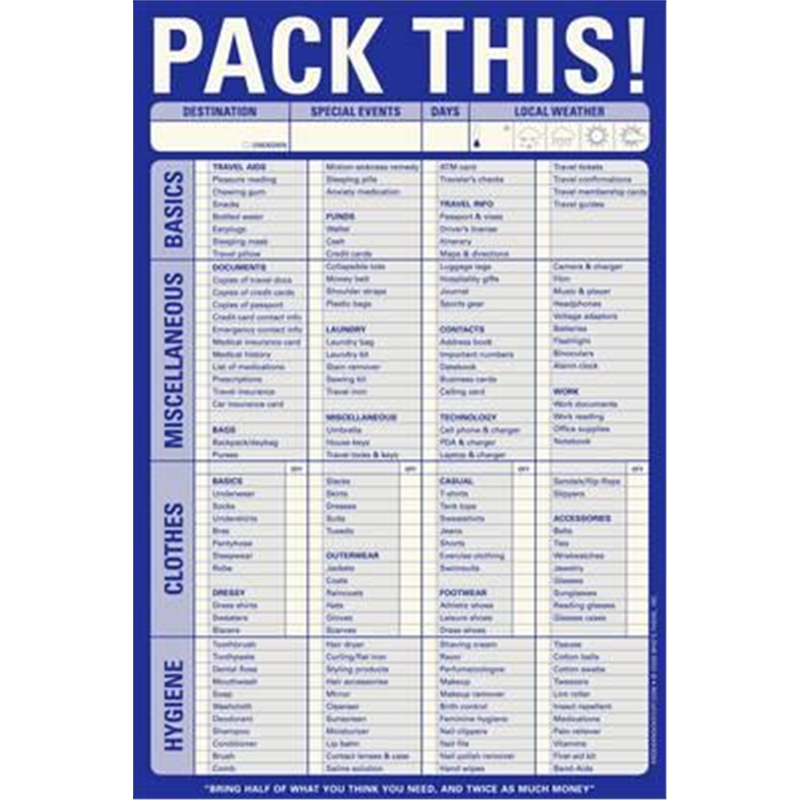 Knock Knock Pack This! Pad