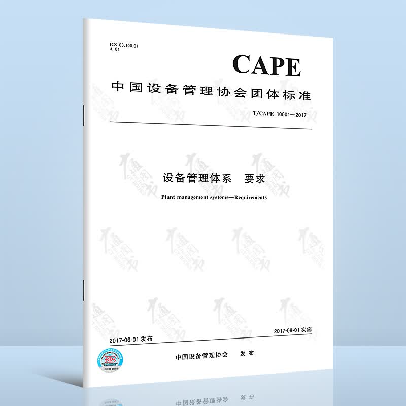T/CAPE 10001-2017设备管理体系 要求