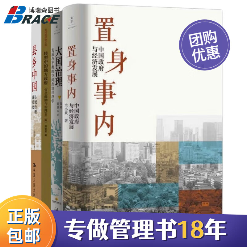 中国经济与地方治理4本套：置身事内+大国治理+转型中的地方政府+县乡中国 县域治理现代化 博瑞森企业管理S/经典历史企业管理书籍团购送朋友