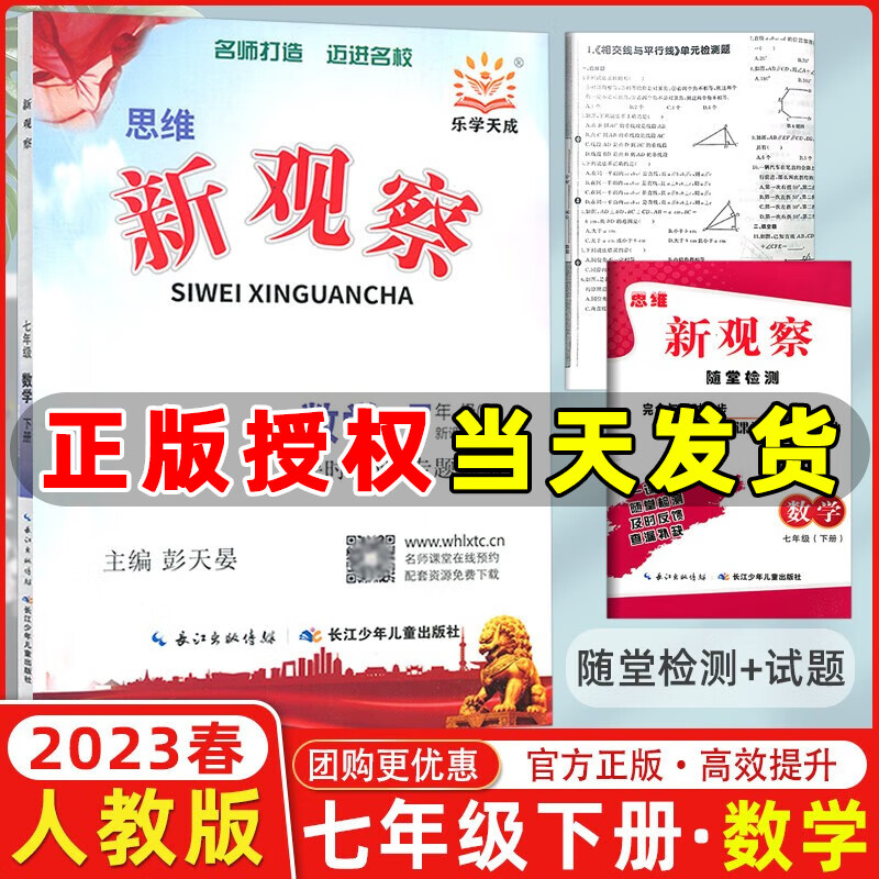 【科目版本可选】2023新版思维新观察七年级上册下册数学人教版天津专版 初一7年级教材同步训练练习册 新观察 七年级下册 数学 人教版
