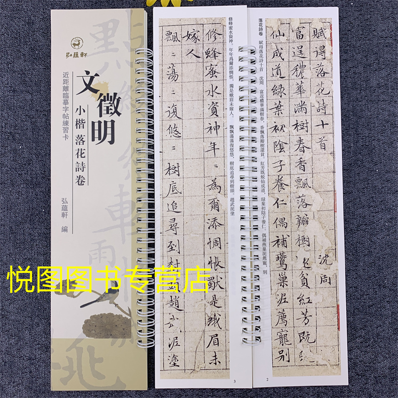 文征明小楷落花诗册 近距离临摹字帖练习字卡 弘蕴轩编 全文无删减原大碑帖 文徵明墨迹本学生成人近距离临摹字卡全88页