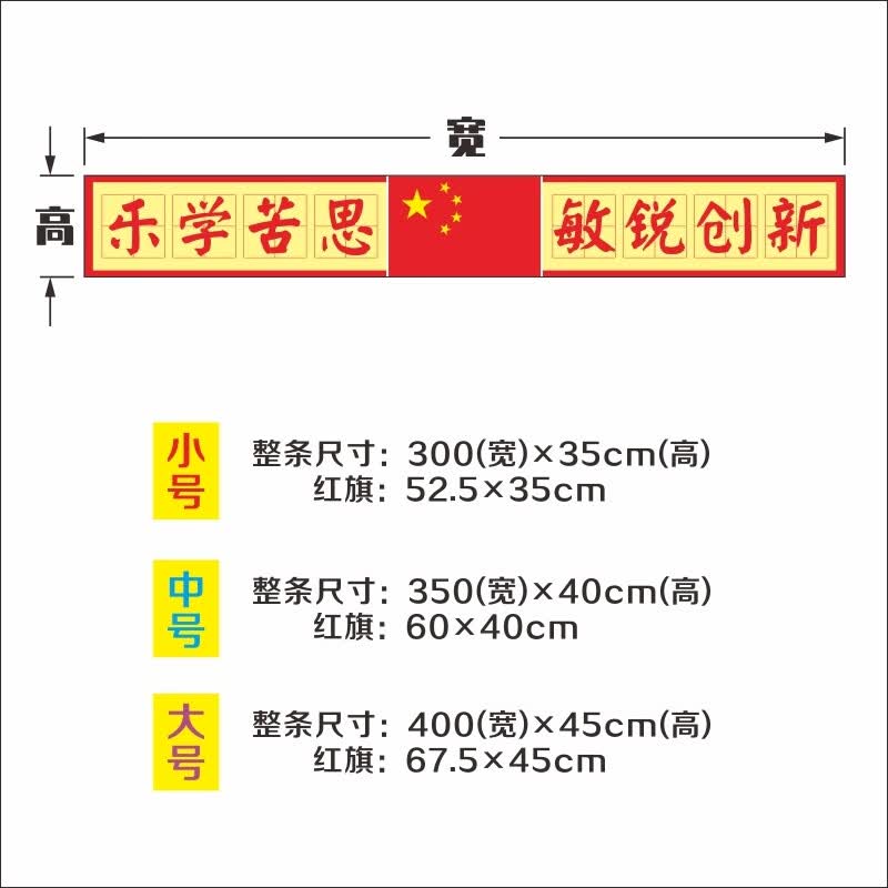 教室黑板上方横幅名人名言班级励志标语文化布置装饰墙贴班训贴纸 JS-03 乐学苦思 敏锐创新 贴纸款 小