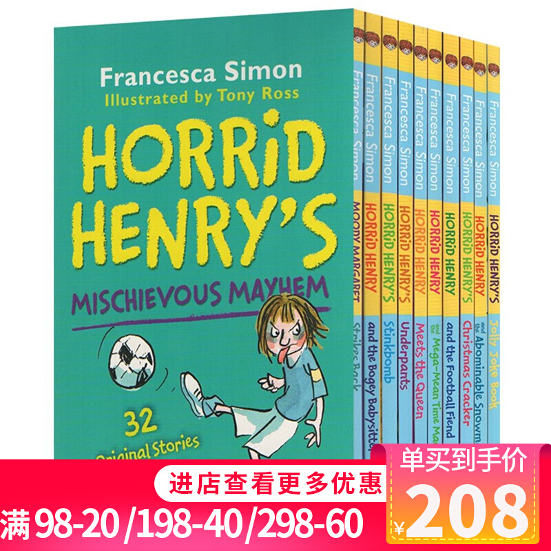英文原版 Horrid Henry's Mischievous Mayhem 淘气包亨利 10册盒装