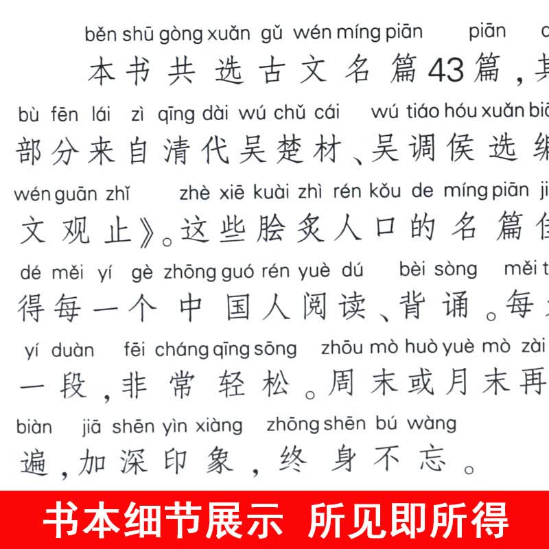 古文观止注音版全注释儿童经典诵读丛书学生版诵读小学生课外阅读书籍国学经典子课外文学读物7-10岁中国古诗