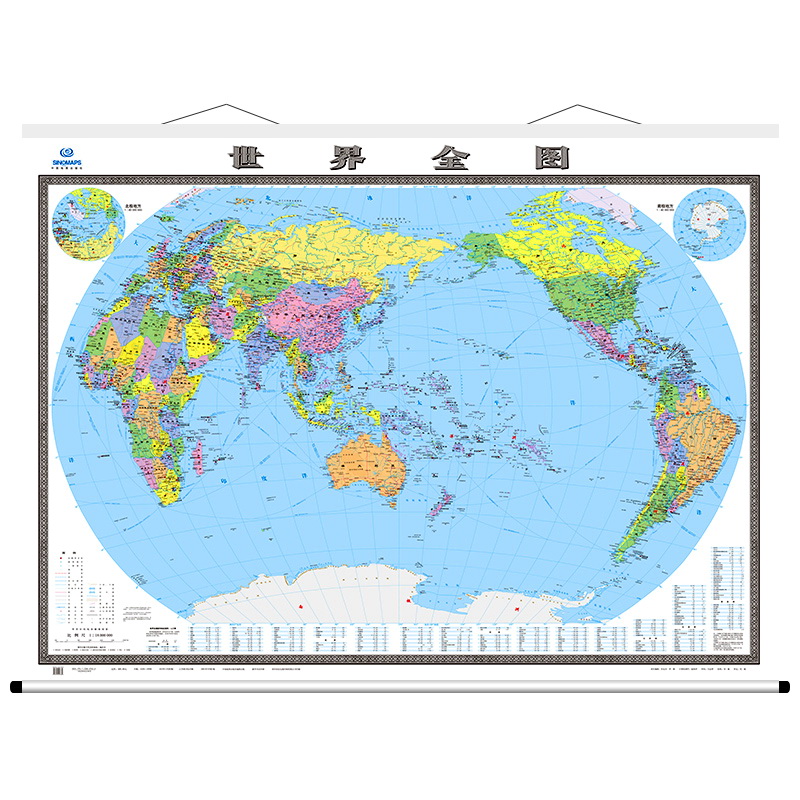 【大型企业版】2021世界全图 卷轴版 4全开 2米×1.5 世界地图挂图 商务办公室会议室领