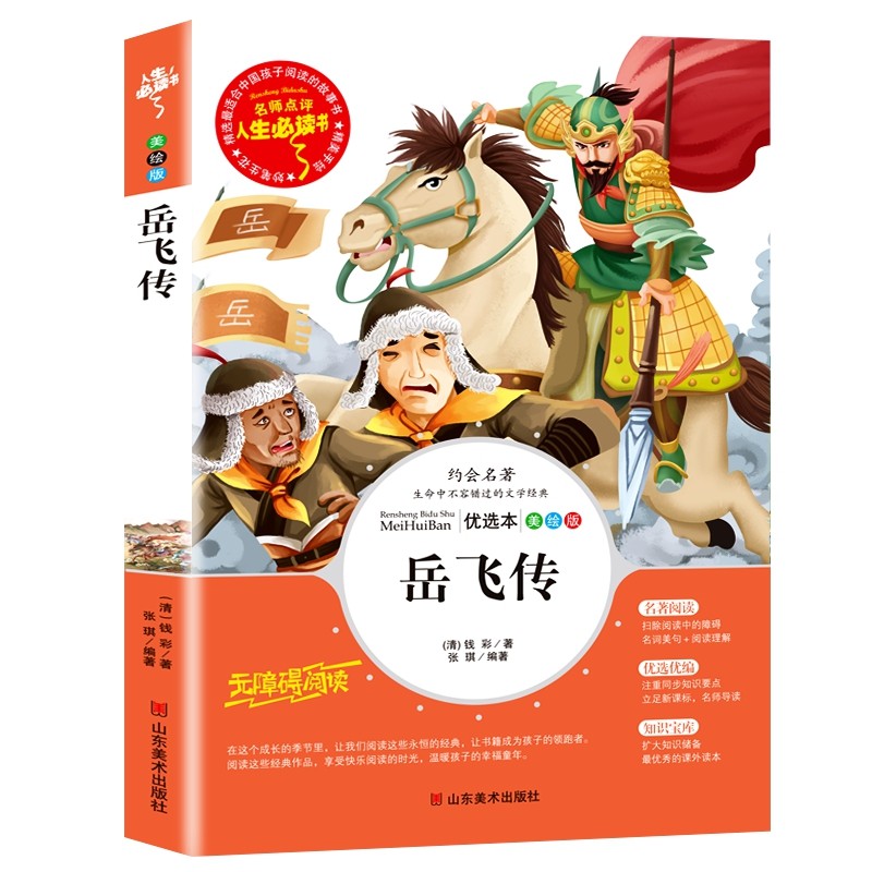 岳飞传 美绘插图版 无障碍阅读 名词美句 名师点评 中小学生必读书系 课外阅读中国名著 注释+注解