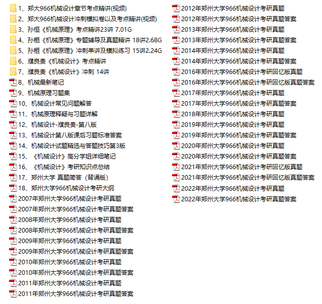 2024年郑州大学966机械设计考研真题答案郑大966机械考研初试资料 纸质版