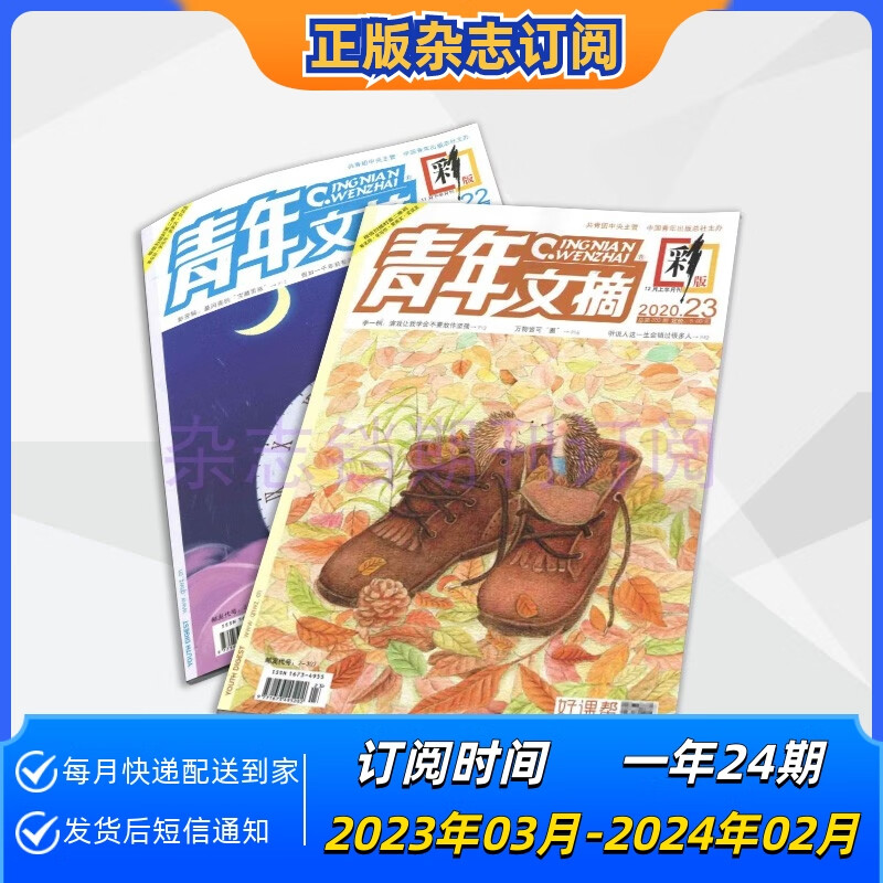 【年订】青年文摘·彩版杂志2023年起订阅 一年24期 文学写作
