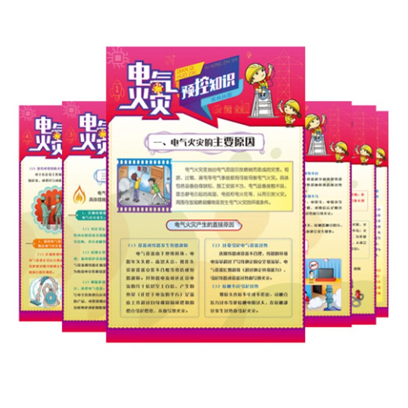 电气火灾预控知识宣教挂图6张/套