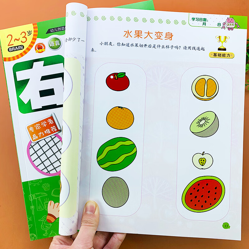 全2本2-3岁幼儿园小班中班全脑思维训练左右脑开发智力测试题宝宝连线题两周两岁半到三岁小孩子观察力专注力逻辑思维训练数学启蒙
