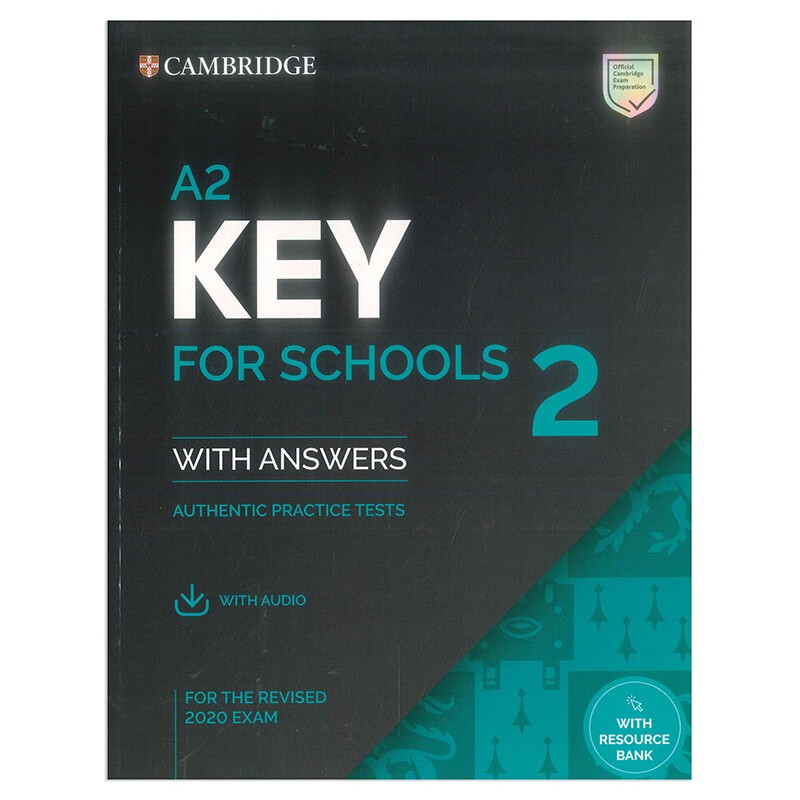 现货 剑桥官方新版KET考试校园版真题4套 有答案配音频线上资源 A2 Key for Schools 2 学生用书 英文原版进口