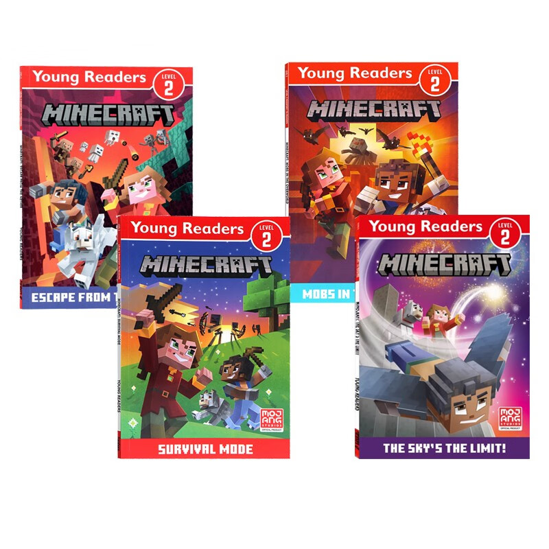 预售 我的世界分级读物2级 英文原版 Minecraft Young Readers Level 2 4册 儿童冒险游戏故事书 .