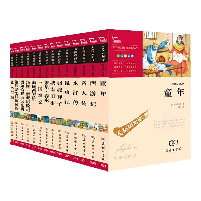 骆驼祥子 繁星春水 童年 名人传 海底两万里等 中考阅读名著套装（共14册）智慧熊图书