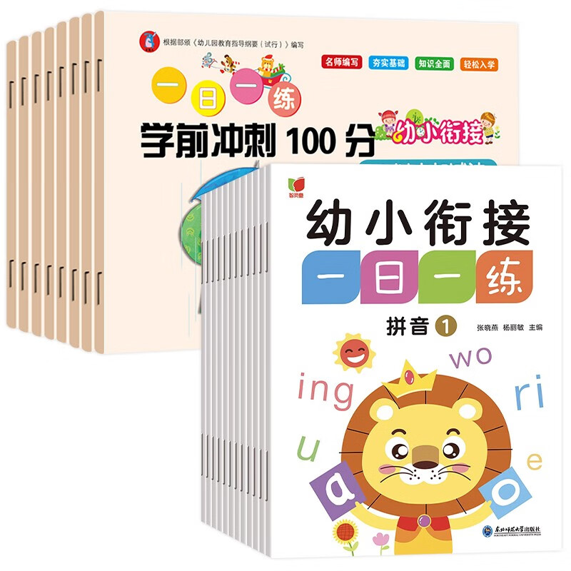 幼小衔接一日一练（全12册)+学前冲刺100分（全8册）