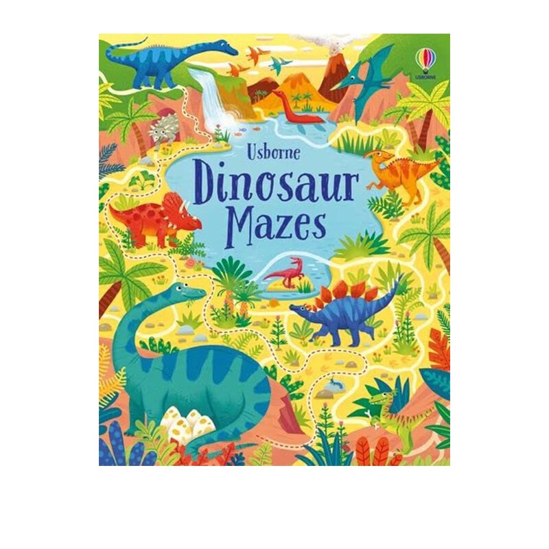 Usborne 英文原版 The Usborne Big Maze Book 大迷宫书 儿童亲子益智游戏书 平装大开绘本图画书 趣味课外读物 Dinosaur Mazes 恐龙迷宫