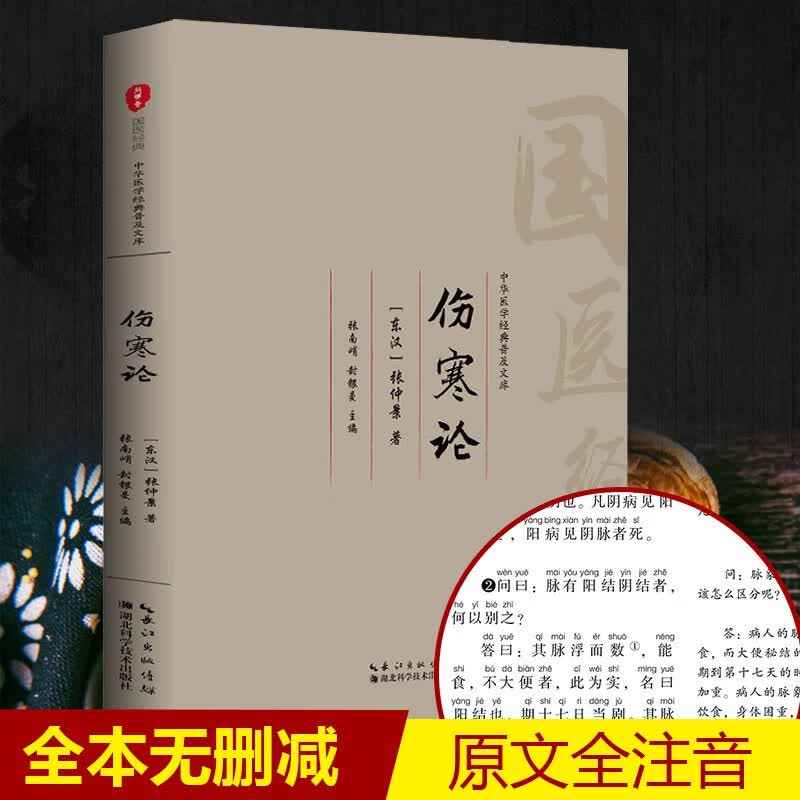 伤寒论原版注音版张仲景医学全书原著白话解诠释版中医养生书籍大全医药卫生教材伤寒杂病论中医四大经典之一医学名著