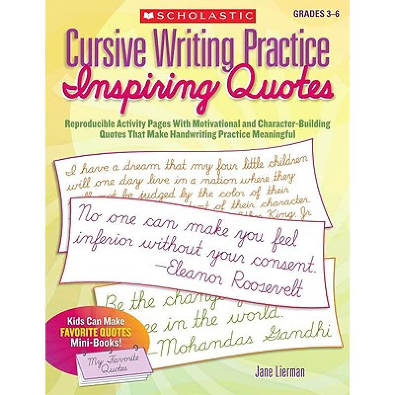 Cursive Writing Practice: Inspiring Quotes: ...