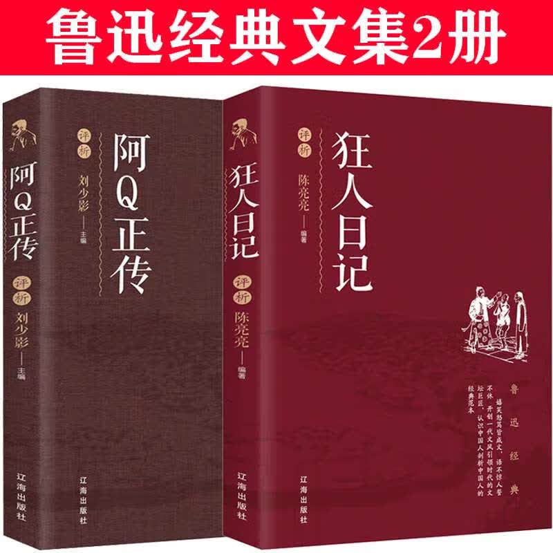 鲁迅的书 狂人日记评析版+阿Q正传评析版共2册  含孔乙己 药 故乡鲁迅经典作品解析鲁迅杂文集 标准