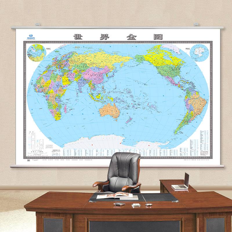 2022版世界地图挂图2*1.5米大号尺寸超大型全新修订高清 世界主要国家行政区划地图会议