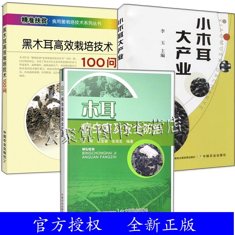 2023木耳栽培种植技术书籍3册木耳病虫害及安全防治+黑木耳高效栽培技术100问+小木耳大产业木耳病
