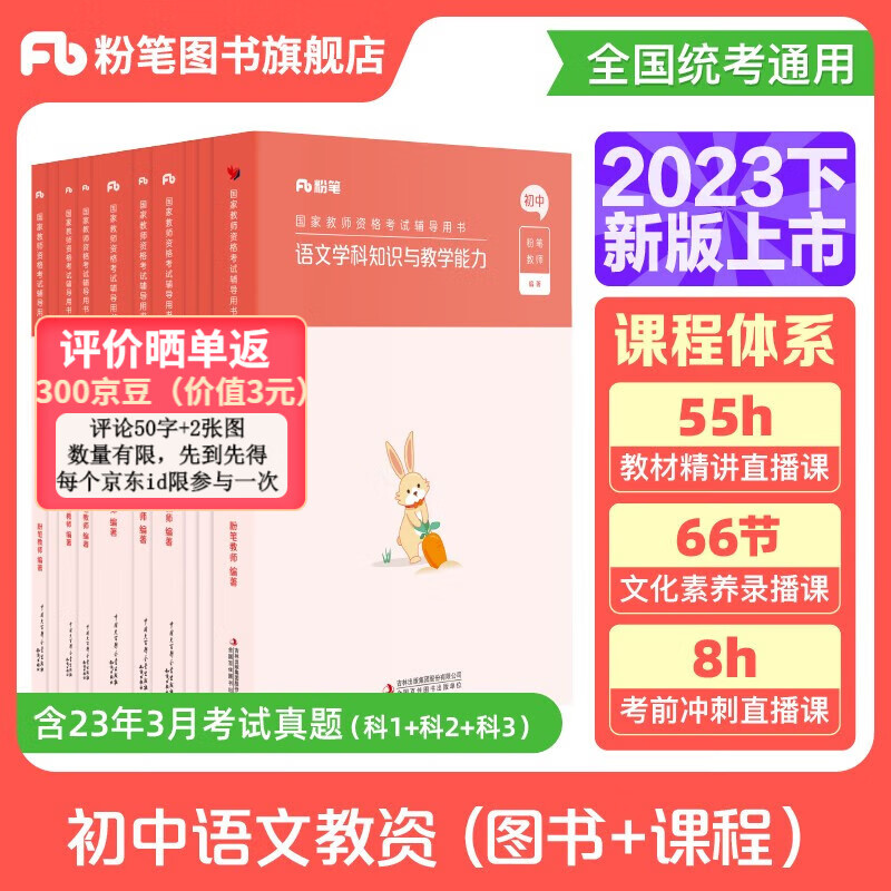 粉笔教资2023教师资格证考试用书教材历年真题中小学初高中教资考试资料2023 初中语文全套10本
