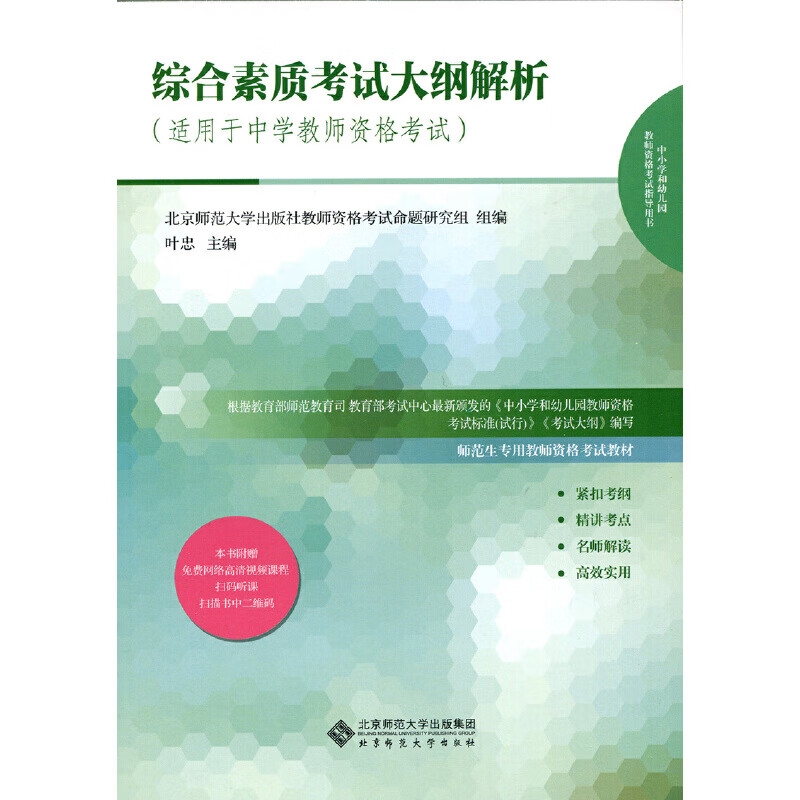 【现货】综合素质考试大纲解析（适用于中学教师资格考试）