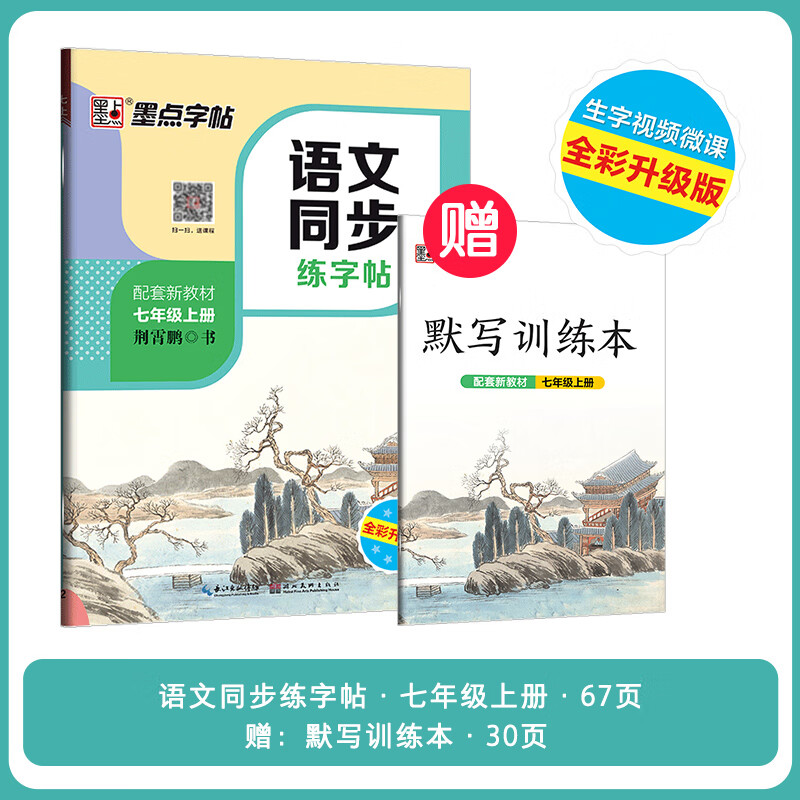 七年级上册下册语文字帖初一课课练墨点人教版同步2022年配套新教材部编版荆霄鹏楷书字帖初中练字描红本中学生硬笔书法正楷练字帖 7年级同步字帖上册【送听写默写本】