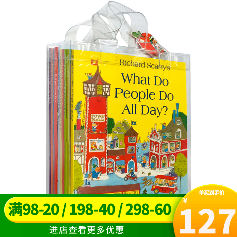 正规英文原版绘本 理查德 斯凯瑞 金色童书 忙忙碌碌镇 10册 Richard Scarry