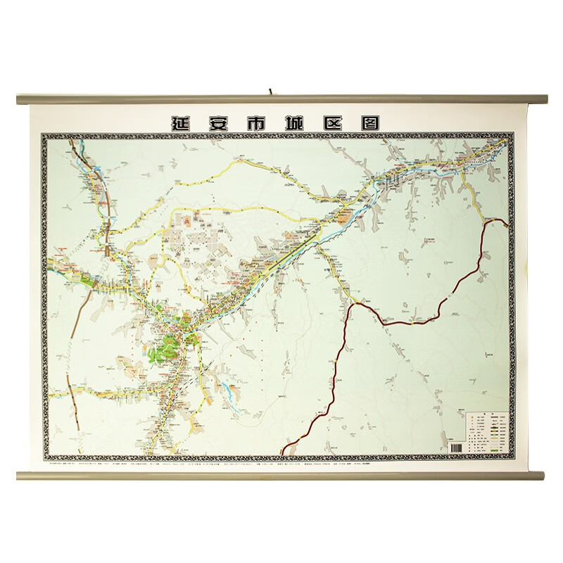 2022年新版 延安市城区图 1.2X0.9米地图西安社地市系列