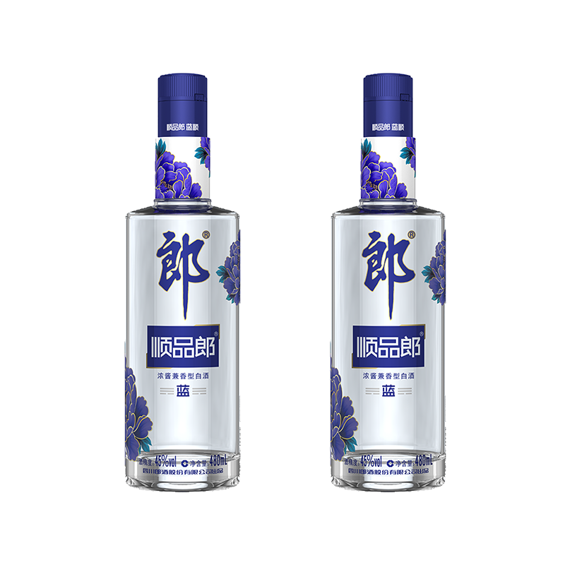 PLUS会员：LANGJIU 郎酒 顺品郎 蓝顺 45%vol 兼香型白酒 480ml*2瓶 双支装，82元包邮 （需用券）—— 慢慢买比价网