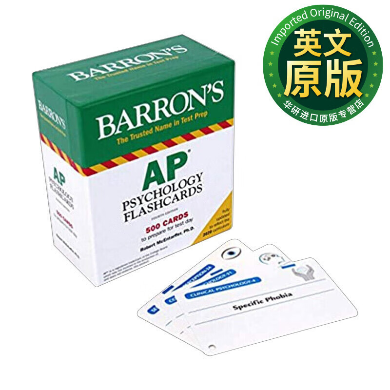 华研原版 AP Psychology Flashcards 巴朗AP心理学卡片 第4版 英文版 进口英语原版书籍 英文原版
