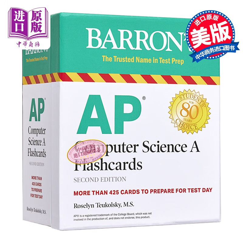 Barron巴朗备考 AP Computer Science A Flashcards 美国大学预修课程AP 计算机科学A卡片 第二版 英文原版进口