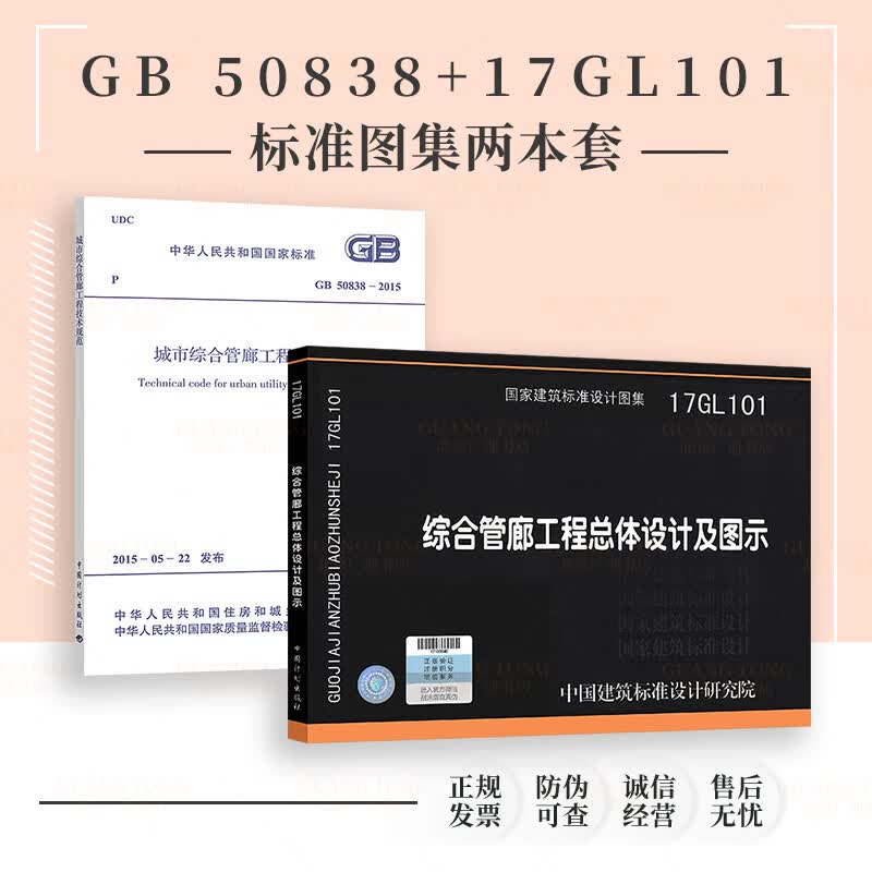 2本套标准+图集 GB 50838-2015 城市综合管廊工程技术规范+17GL101 综合管廊工程总体设计及图