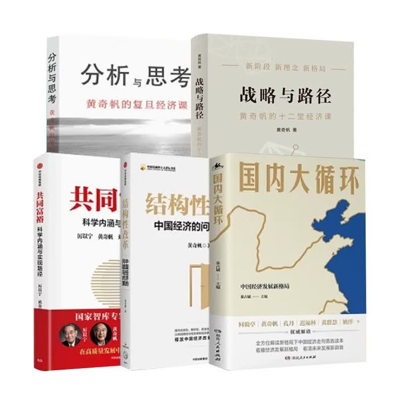 【套装5册】黄奇帆的复旦经济课 分析与思考+结构性改革+战略性与路径+共同富裕+国内大循环关于中国经济的讲座合集 新华书籍 套装5册