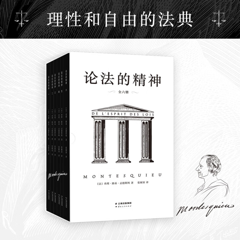 论法的精神（全六册）罗翔推荐 孟德斯鸠 张雁深全译本 法学精神启蒙读物 理性和自由的法典 影响世界立法进程的法学著作，结合人口、气候、经济因素，探究政体设计基石。 果麦出品