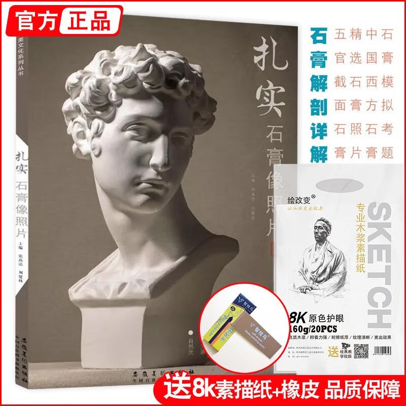 扎实石膏像照片 青美文化素描石膏人物头像肖像半身像五官临摹范本照片对画写生西方原作雕塑校高联考央国美