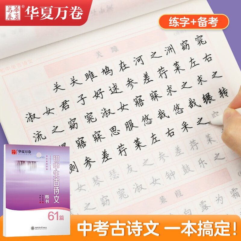 初中高中必背古诗文 正楷 高中生必背文言文楷书字帖 高考易错字1500例 初中语文7天提高卷面分 古诗文理解性默写 初中生古诗文61篇（刘腾之楷书）