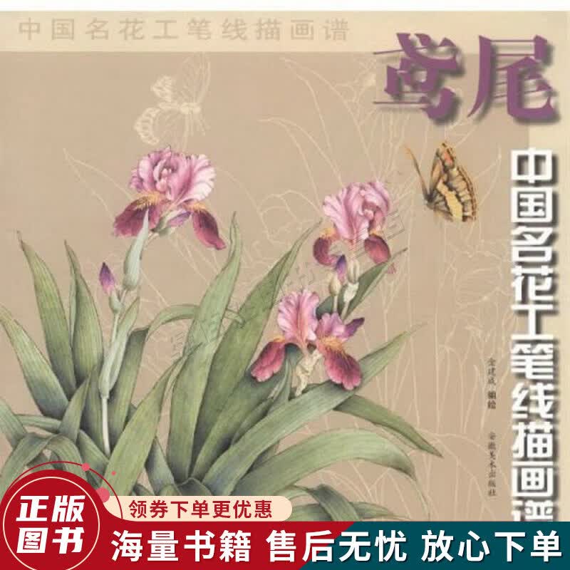 鸢尾中国名花工笔线描画谱