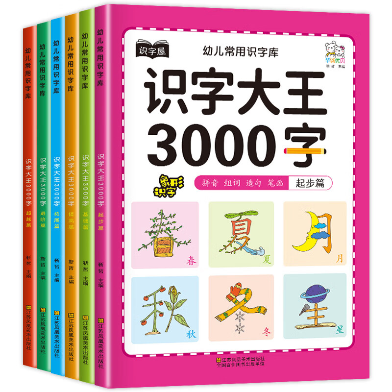 识字大全3000字幼儿园全套6册儿童识字书学前识字衔接教材全套幼儿园小中班大班宝宝看图认字书简单汉字学字 1.【全6本】识字大王3000字 无规格