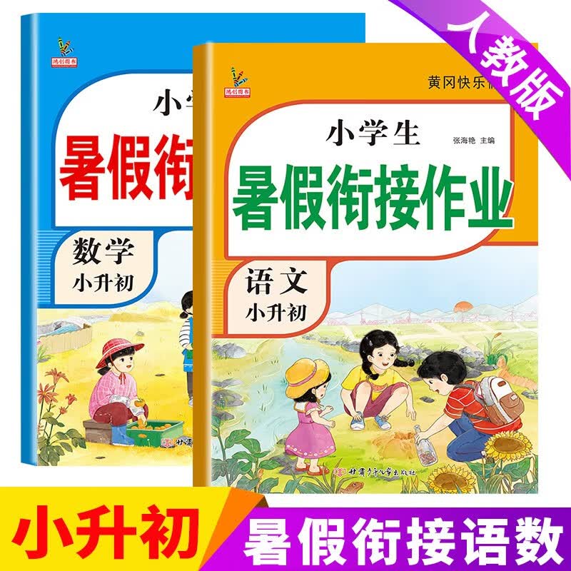 六年级下册期末试卷 暑假作业小升初人教版语文数学英语6年级下册期末冲刺100分测试卷期末复习真题卷暑假衔接作业 两本暑假作业：语文+数学 六年级下册系列·人教版