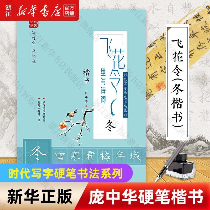 庞中华硬笔书法系列 飞花令里写诗词楷书春夏秋冬天地山水动静人心钢笔字帖 冬（楷书）