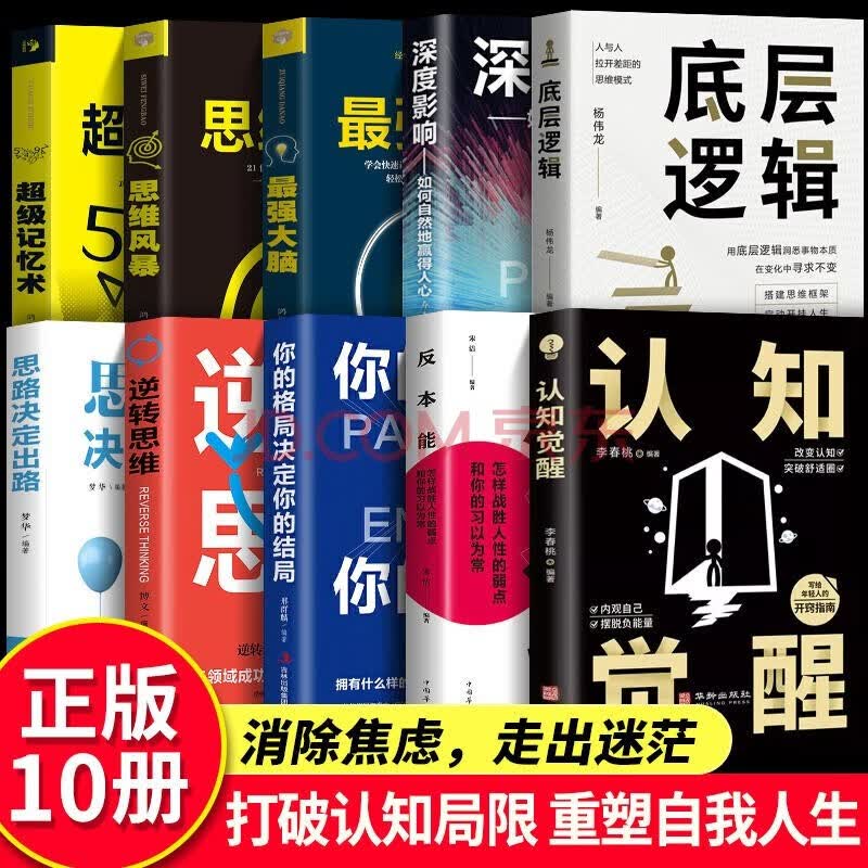 底层逻辑认知觉醒青少年开启自我改变的原动力 逻辑思维训练自我完善自我提升成功励志书籍 【全10册】逻辑思维提升书籍