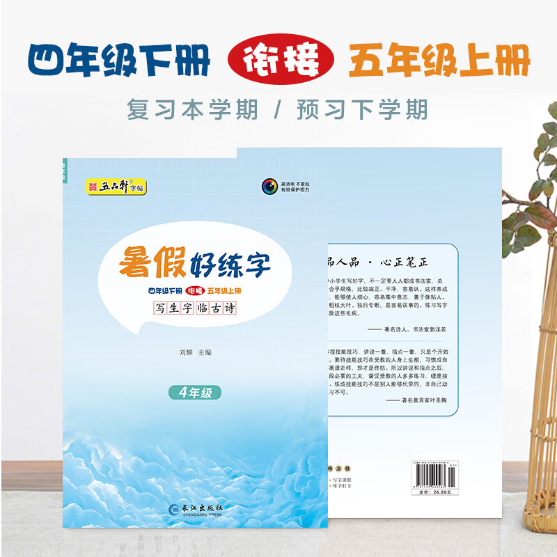 【可选单本】暑假好练字一年级下册衔接二年级上册语文练字帖二年级三四五年级人教版课本同步生字正楷儿童 四年级