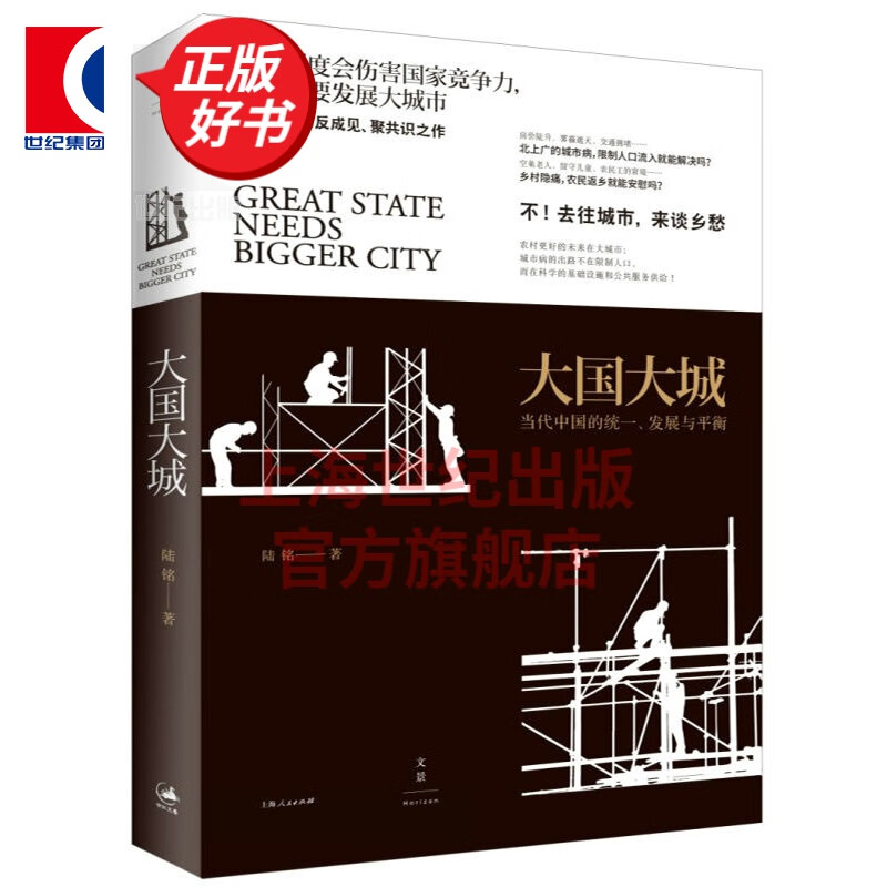 【包邮】大国大城 当代中国的统一发展与平衡 陆铭 立足当下中国发展困境 聚焦上海发展道路 世纪文景 中国经济 向心城市