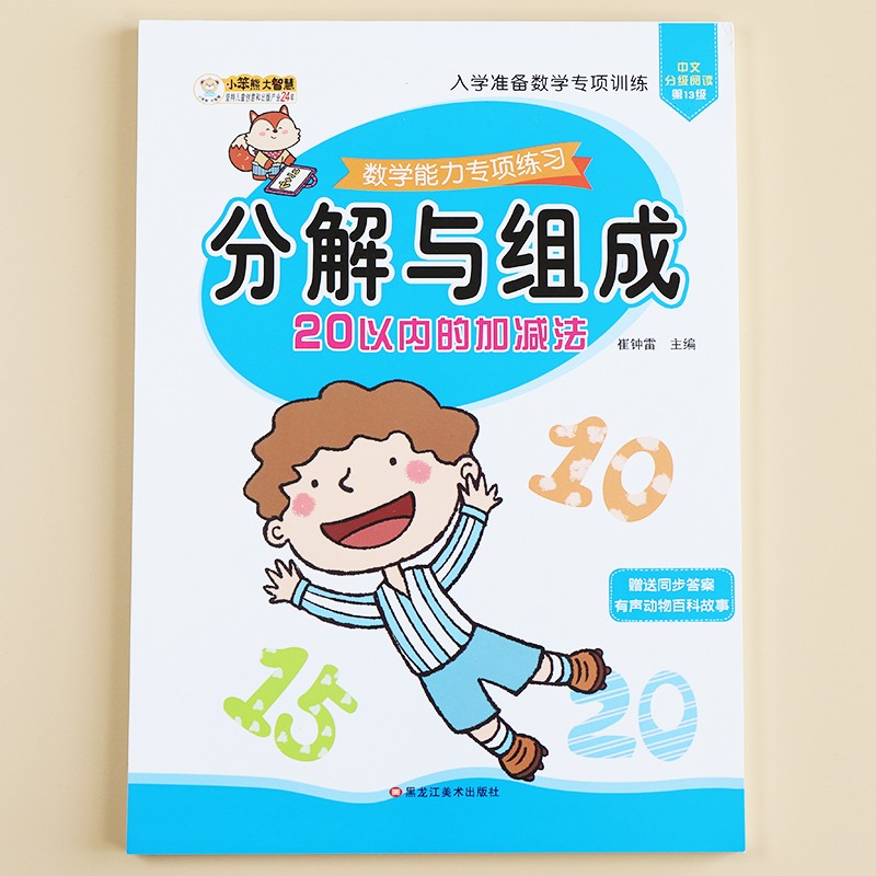 10 20以内数的分解与组成练习册 十数字拆分和组合幼儿园小班中班大班学前班一年级宝宝儿童加减法天天练习书籍 3-4567岁小孩子口算题卡数学思维专项训练计算能力培养算本作业本幼小衔接带加法减法口诀表