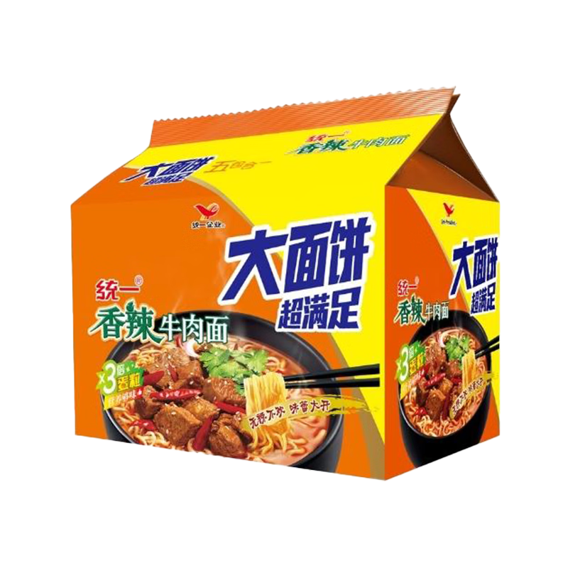 限地区、京东PLUS、特价版:统一 香辣牛肉面 泡面135g*5袋，5.75元+运费（需用劵）—— 慢慢买比价网