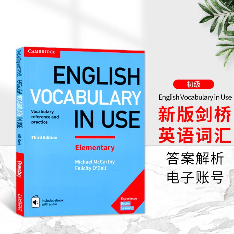 原版进口剑桥英语词汇书 English Vocabulary in Use 初级 小学初中高中英文英式英语教材大全自学教材工具书