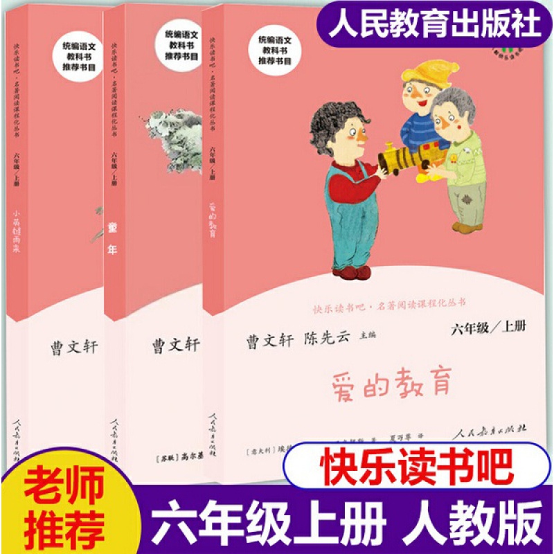 正规快乐读书吧 六年级上 童年+爱的教育+小英雄雨来 必读课外阅读书目 人民教育出版社（京东套装3册） 快乐读书吧 六上套装